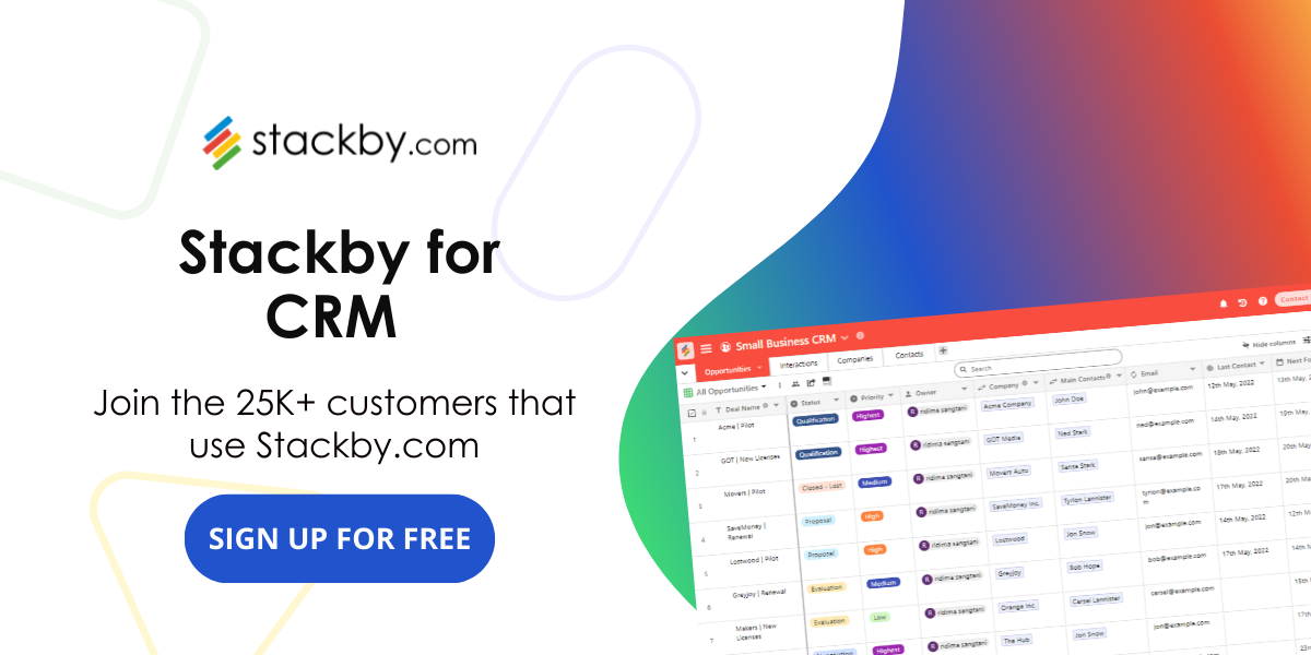 How To Build Crm In Excel 6 Steps Templates Stackby
