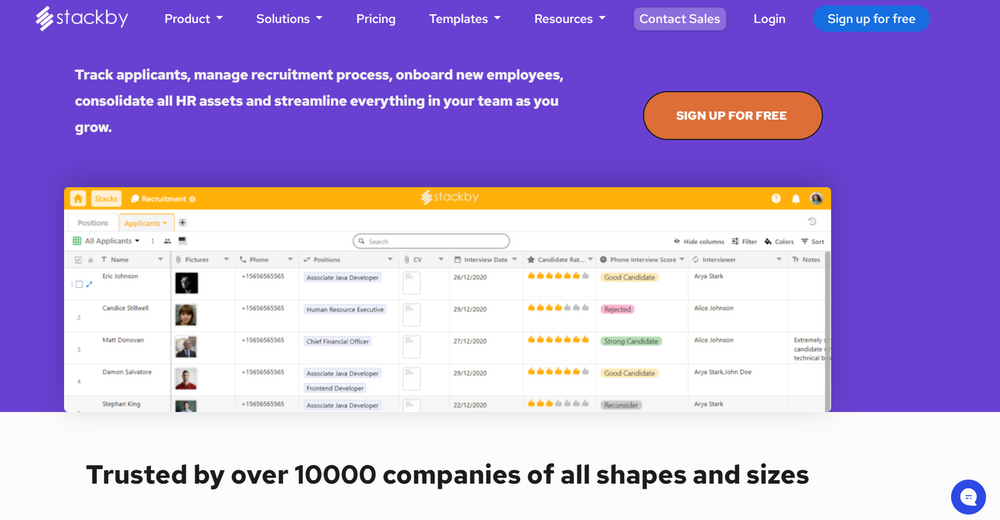15 Best HR Software for HR managers & HR teams [2025] | Stackby