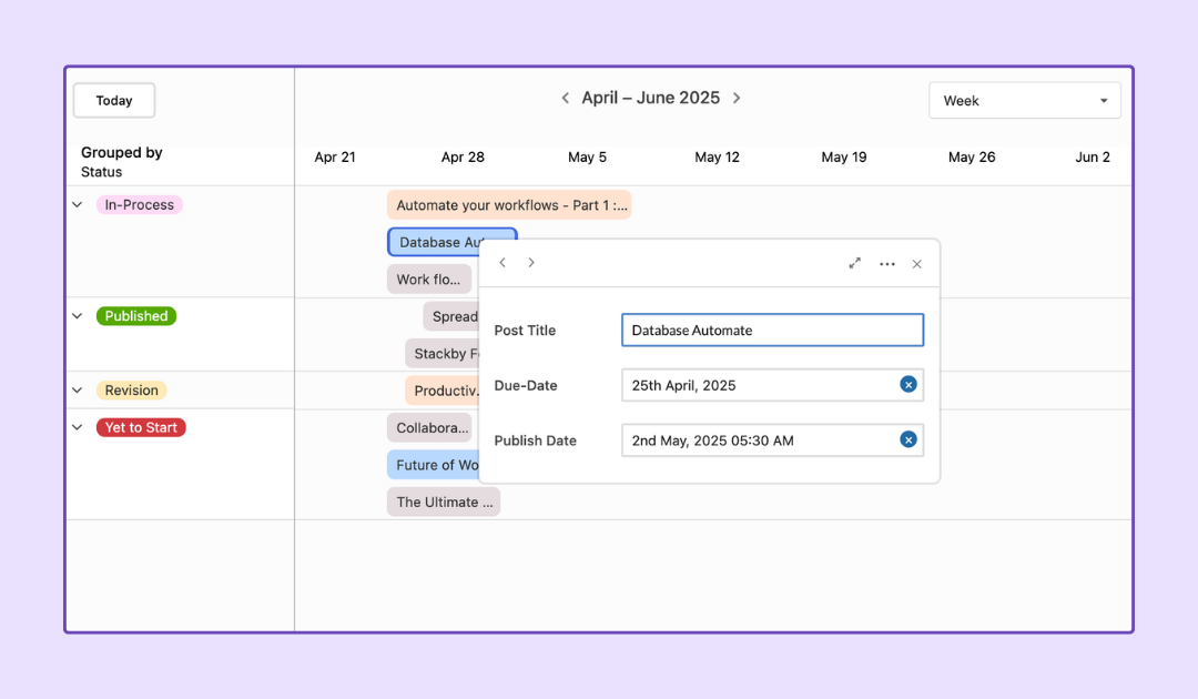 Introducing Timeline View | Stackby Views