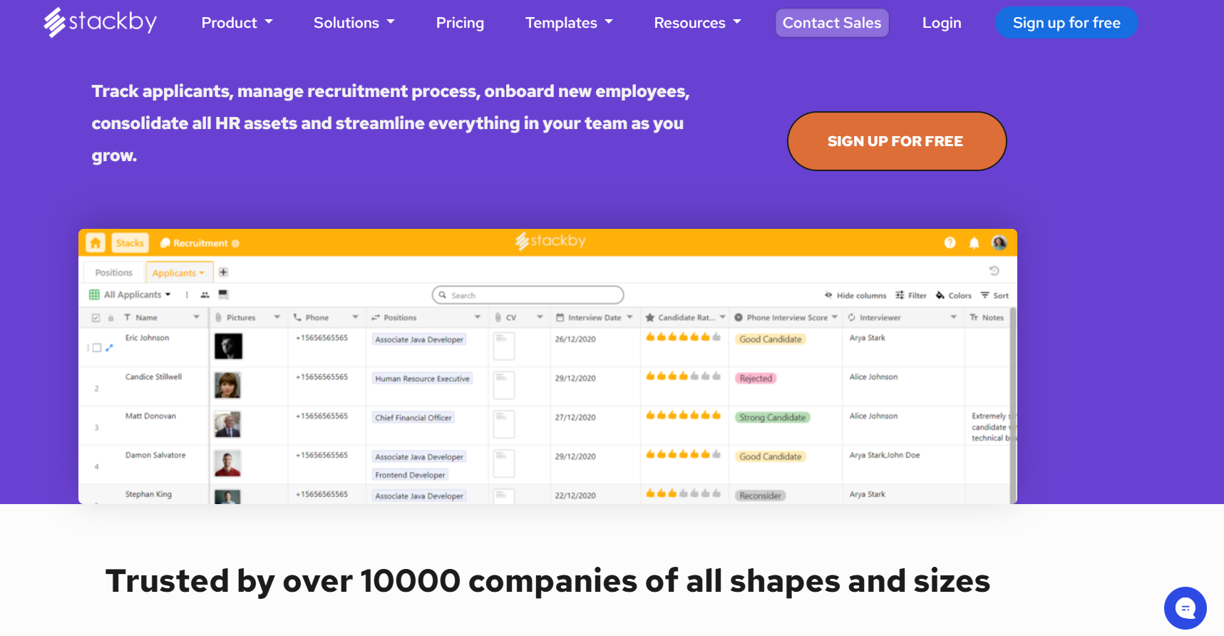 15 Best HR Software for HR managers & HR teams [2025] | Stackby