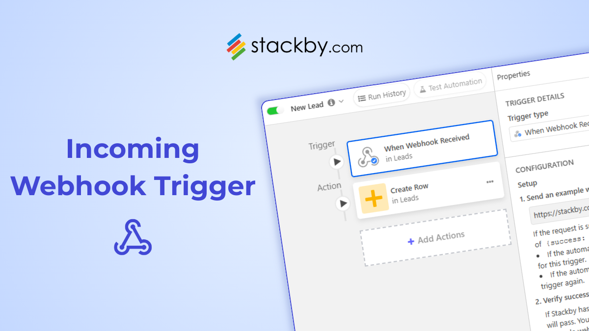 Introducing Stackby's Incoming Webhook Trigger for Real-Time Automation