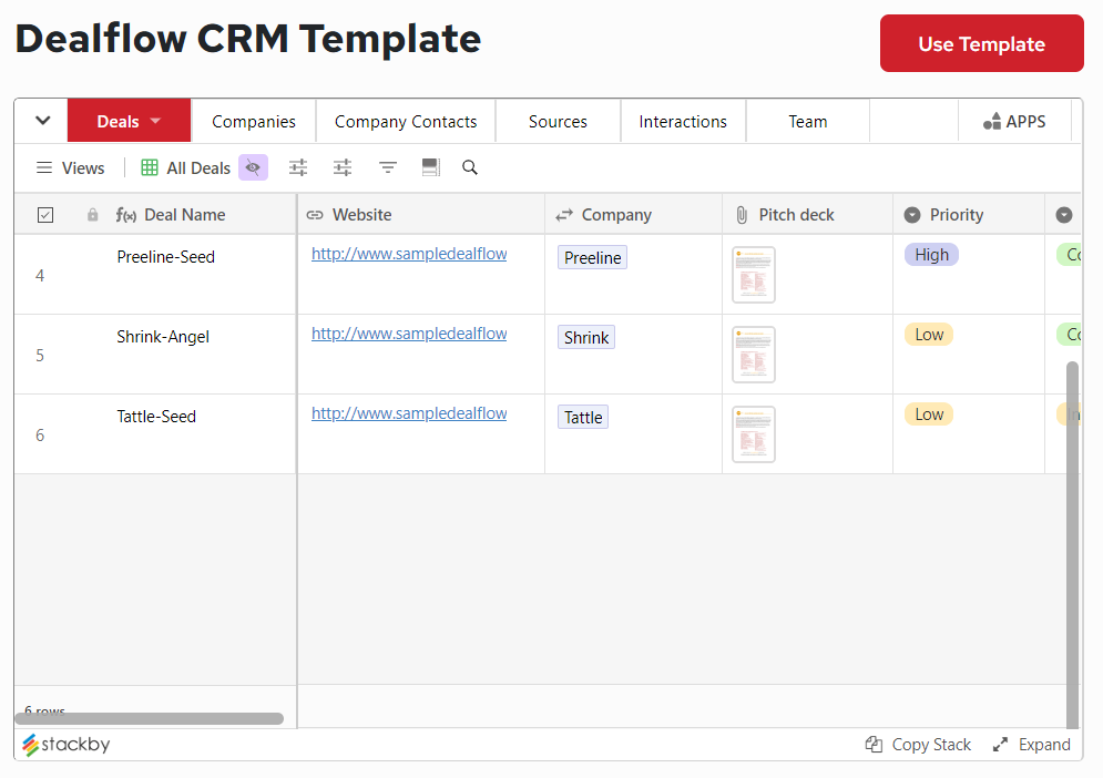 Top 21 Free CRM Templates for Business | Stackby