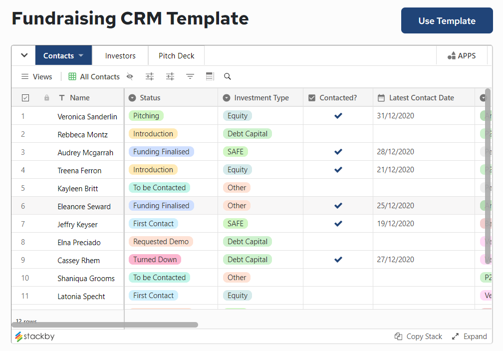 Top 21 Free CRM Templates for Business | Stackby