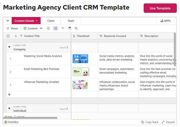 Top 21 Free CRM Templates for Business | Stackby